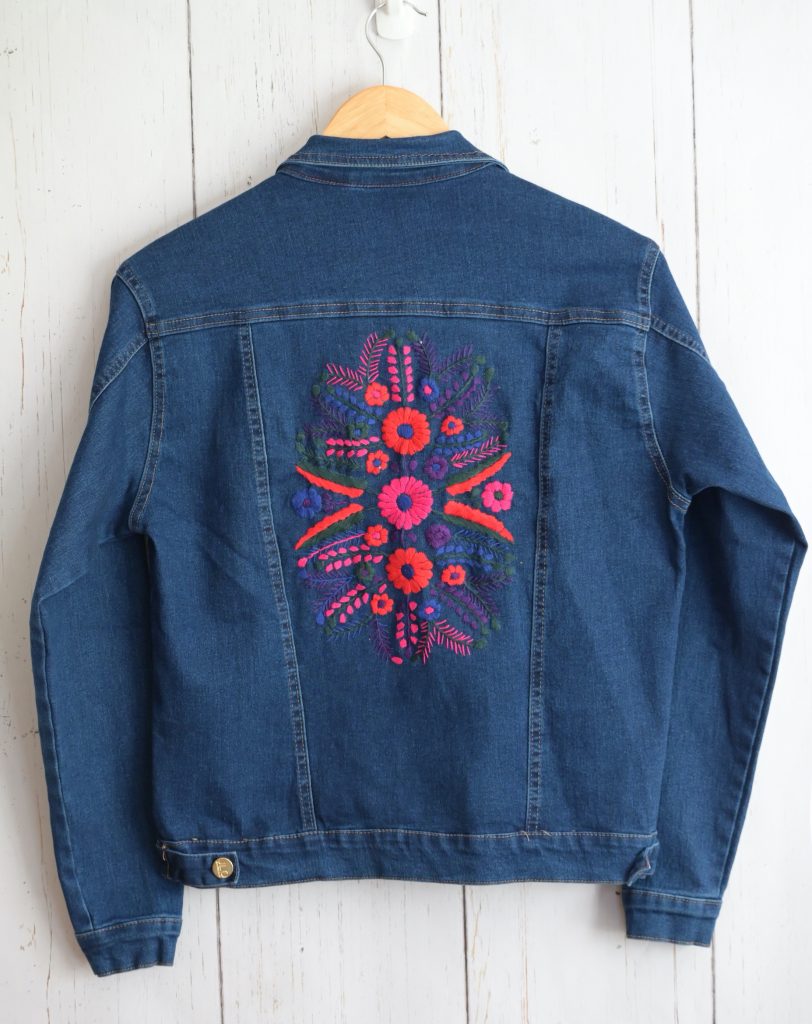 Hand embroidered Denim Jacket, made in Mexico