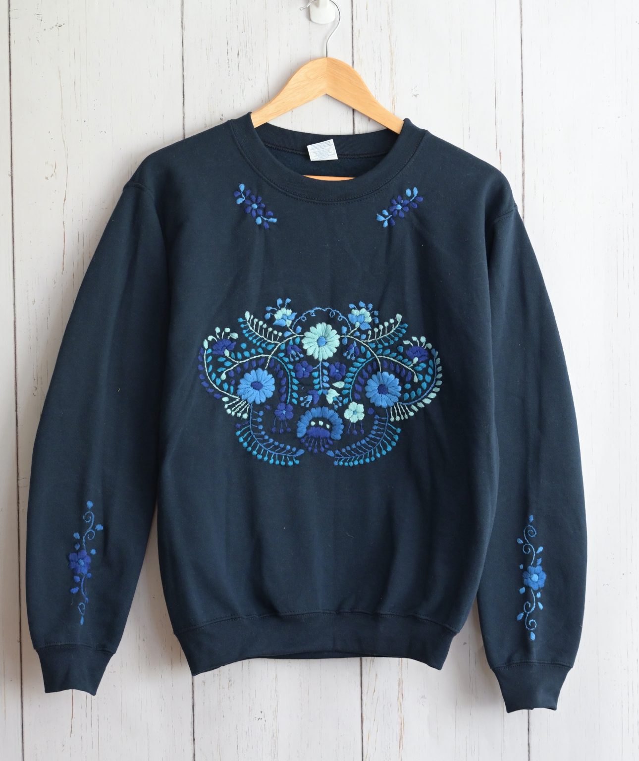 Hand embroidered Sweatshirt fleece